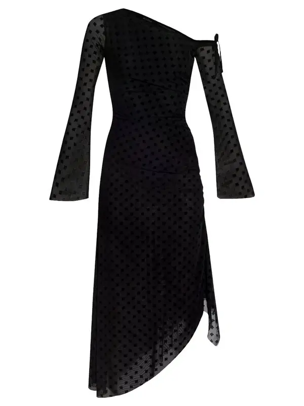 MISBHV Logo-flocked Midi Dress - Black