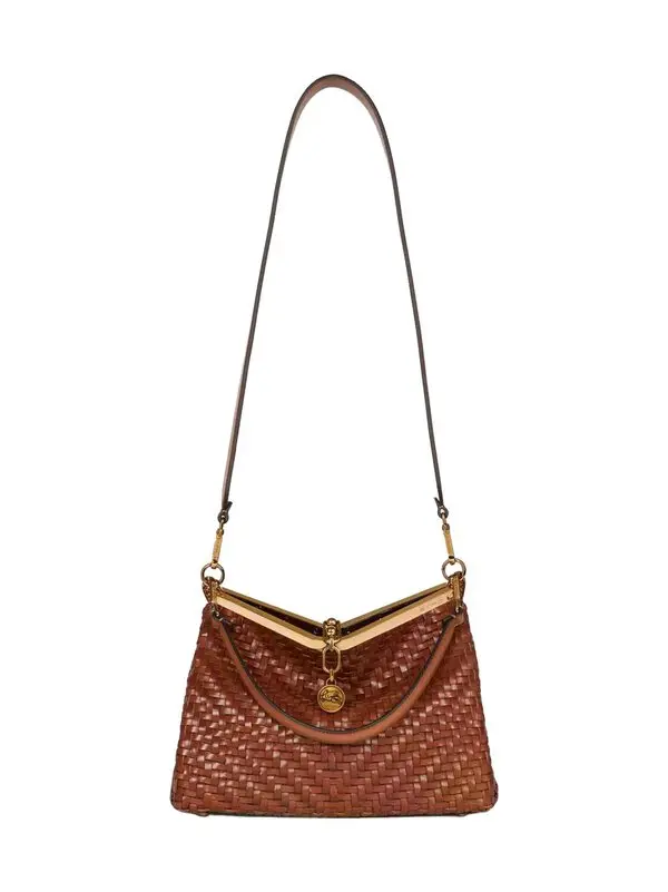 Etro Woven Vela Shoulder Bag - Brown