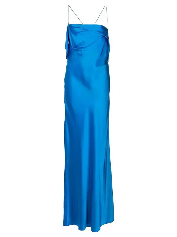 Michelle Mason Bias-cut Silk Gown - Blue