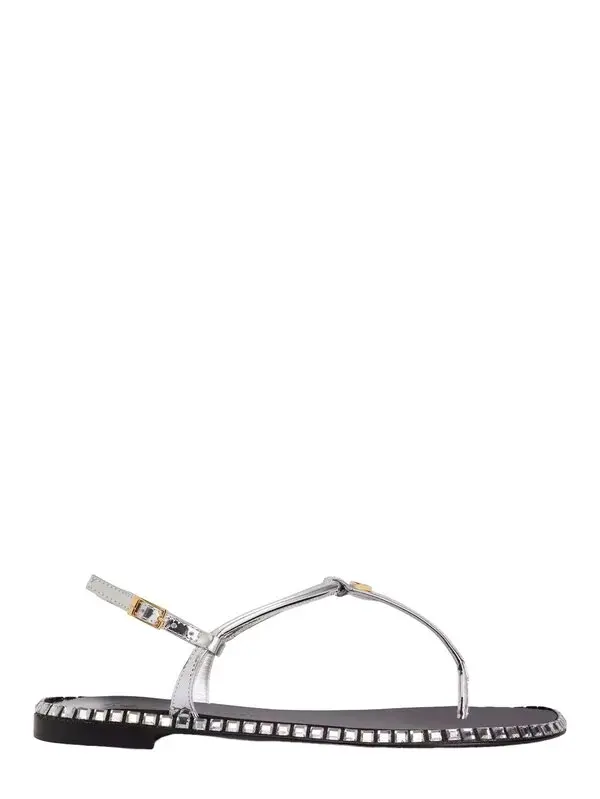 GIUSEPPE ZANOTTI Bellatriks Leather Sandals - Silver
