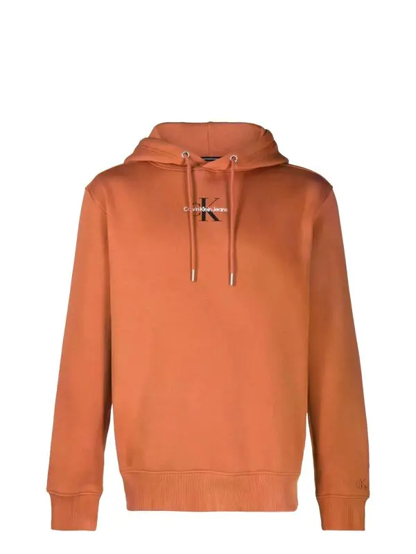 Calvin Klein Monologo Logo-print Hoodie - Orange