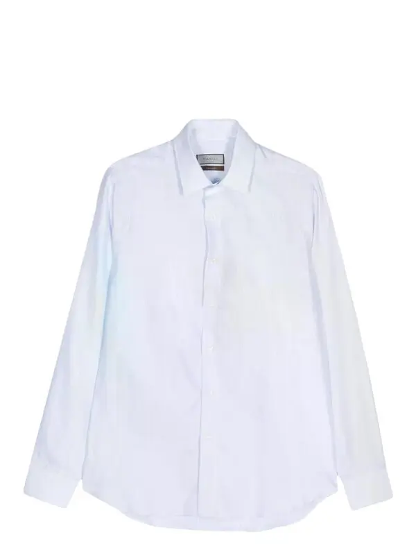 Canali Patterned-jacquard Shirt - Blue