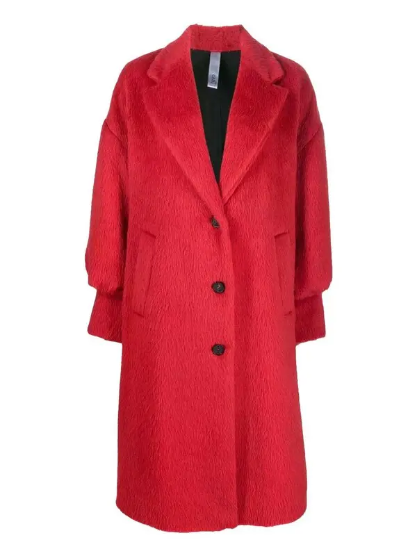 HEVO Alpaca Wool-blend Button-up Coat - Red