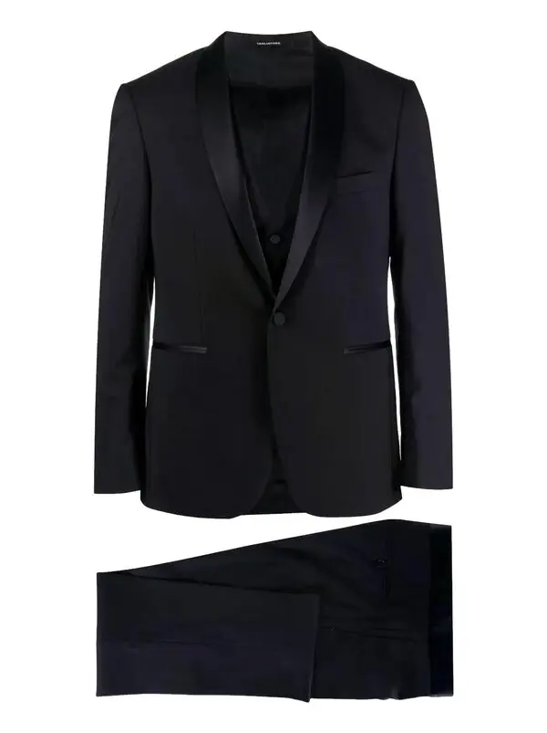 Tagliatore Single-breasted Virgin Wool Blend Suit - Blue