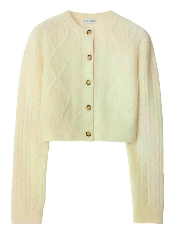 Burberry Cropped Aran-knit Cardigan - Neutrals