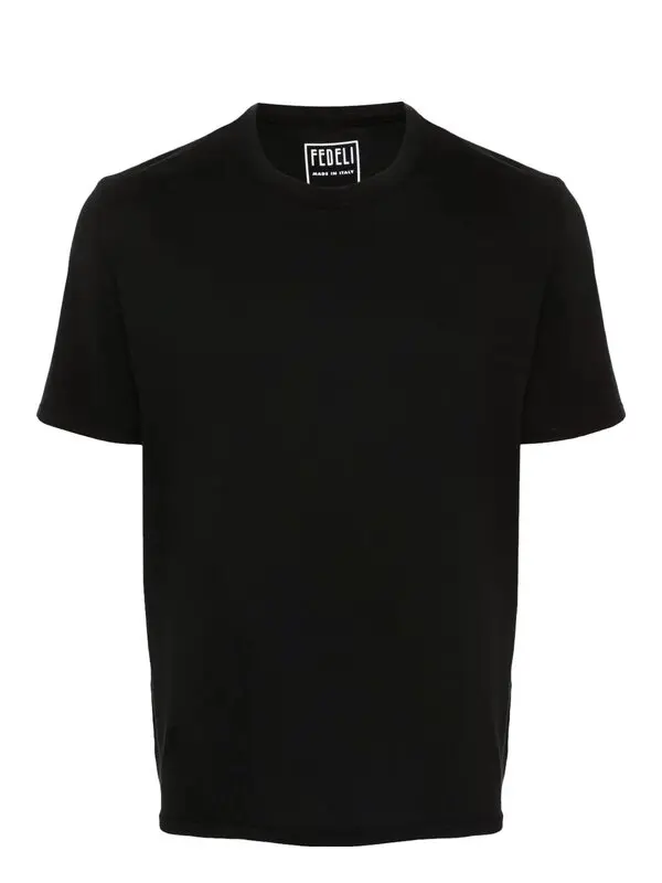 Fedeli Short-sleeve Cotton T-shirt - Black