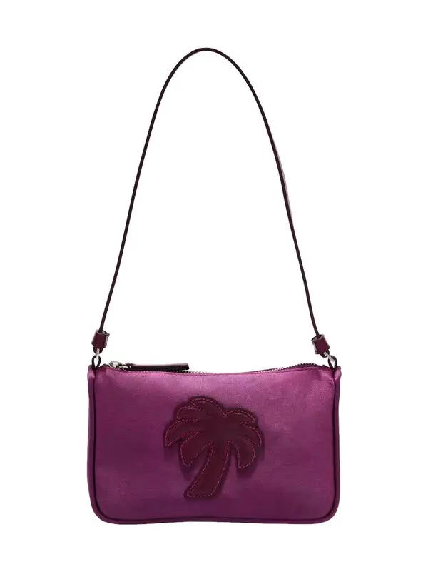 Palm Angels Palm-motif Satin Shoulder Bag - Purple