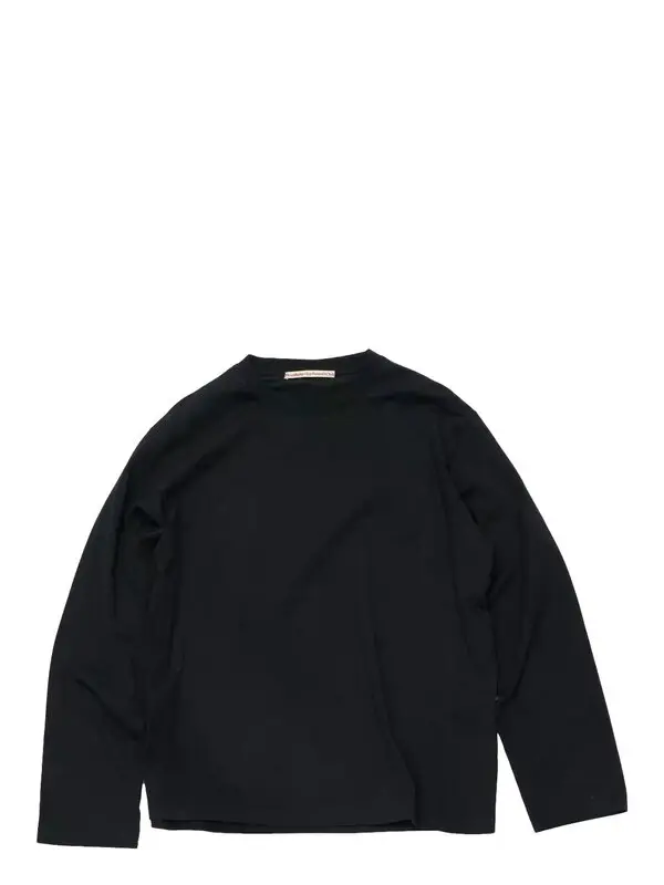 STOCKHOLM SURFBOARD CLUB Long Sleeve Crewneck T-shirt With Rear Logo Print - Black