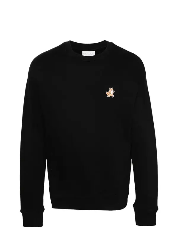 Maison Kitsuné Fox-motif Cotton Sweatshirt - Black