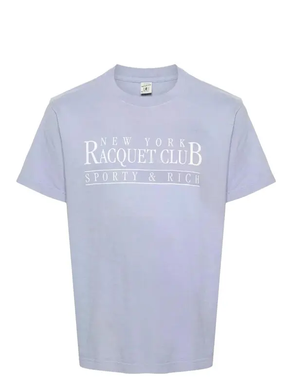 SPORTY & RICH Ny Racquet Club Cotton T-shirt - Blue