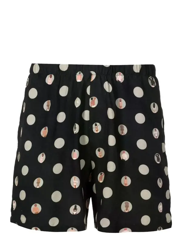 AMIR SLAMA Graphic-print Deck Shorts - Black
