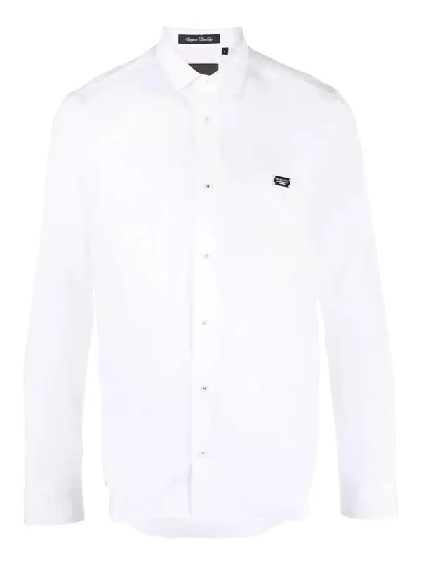 Philipp Plein Gothic Banner Long-sleeve Shirt - White