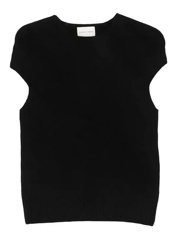 Loulou De Saison Nereus Knitted Cashmere Top - Black