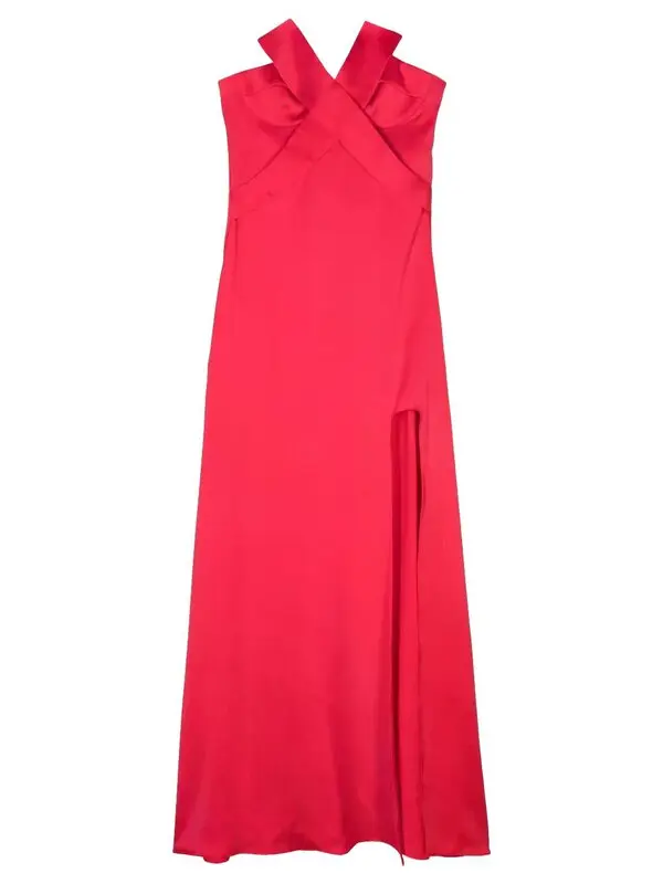 GENNY Strapless Satin Gown - Red