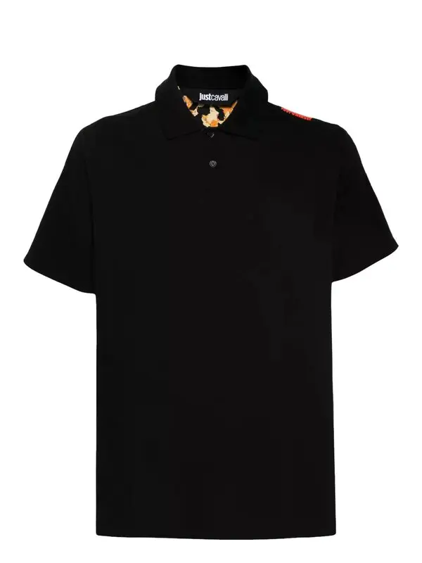 Just Cavalli Logo-lettering Polo Shirt - Black