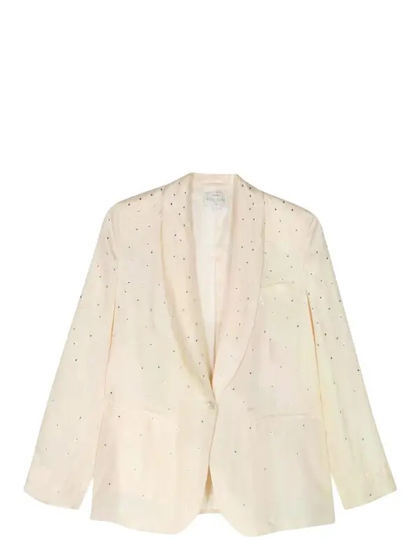 FORTE_FORTE Rhinestoned Single-breasted Blazer - Neutrals