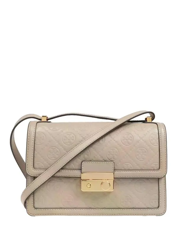 Tory Burch T Monogram Leather Shoulder Bag - Neutrals