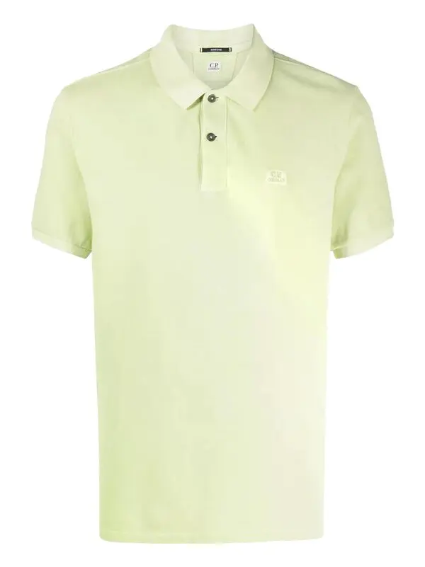 C.P. COMPANY Logo-patch Piqué Polo Shirt - Green