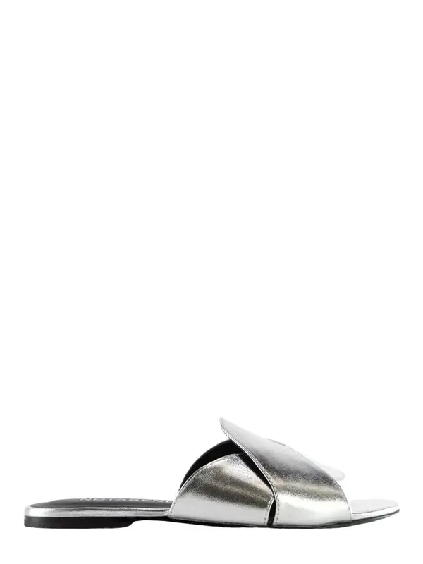 NOTABENE Fanny Metallic Slide Sandals - Silver