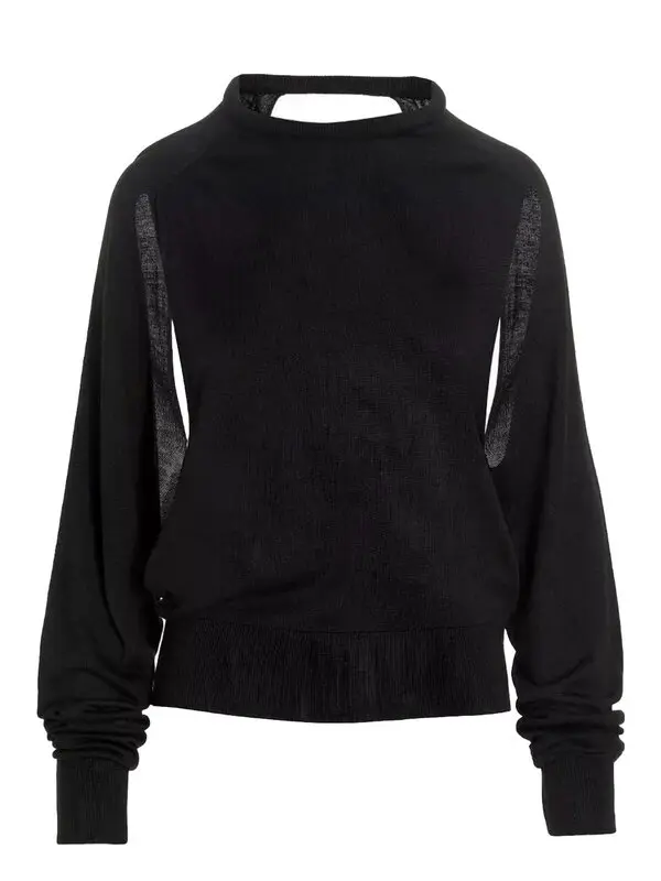 RAMAEL Silk Long Sleeve Top - Black