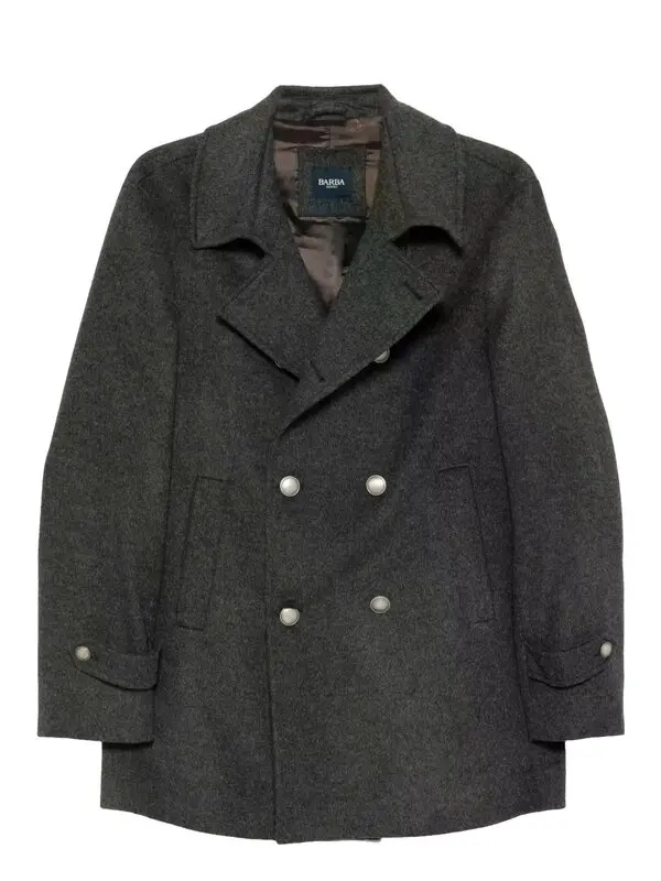BARBA NAPOLI Double-breasted Pea Coat - Grey