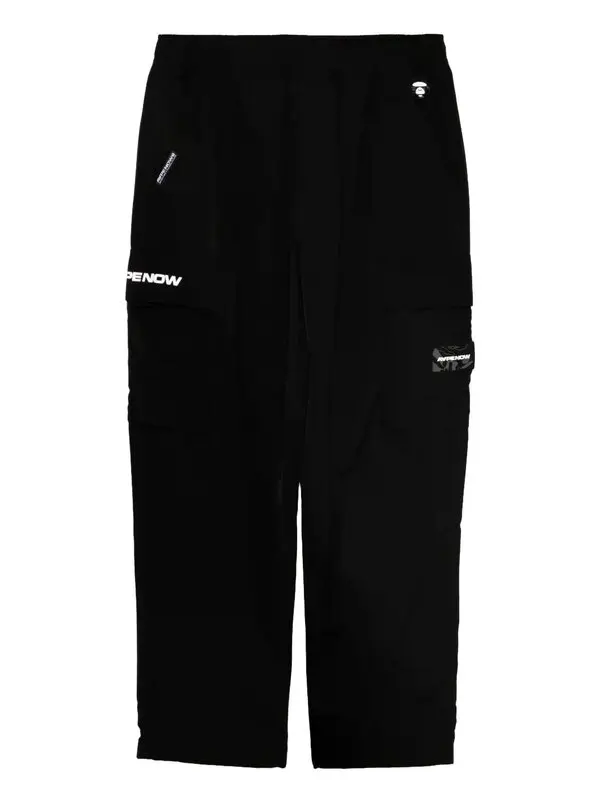 AAPE BY *A BATHING APE Moonface-logo Cargo Trousers - Black