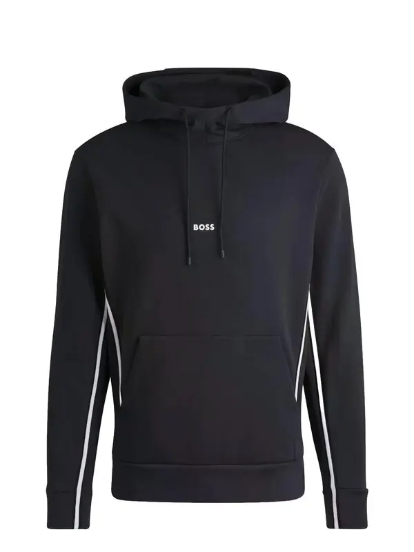 BOSS Tape-embellished Hoodie - Blue