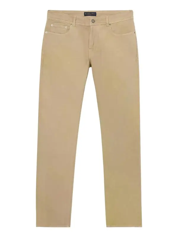 Brooks Brothers Cotton Tapered Trousers - Neutrals