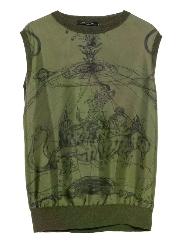 Fabiana Filippi Graphic-print Sleeveless Vest - Green