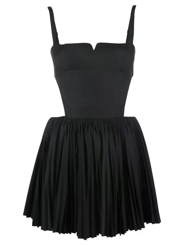 SHUSHU/TONG Open-back Pleated Minidress - Black