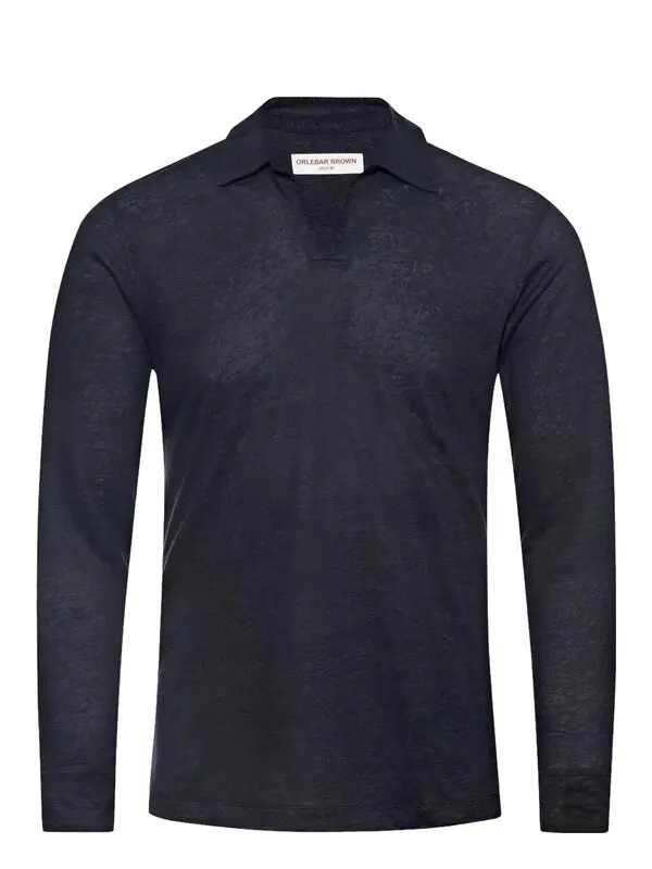 Orlebar Brown Felix Long-sleeve Polo Shirt - Blue