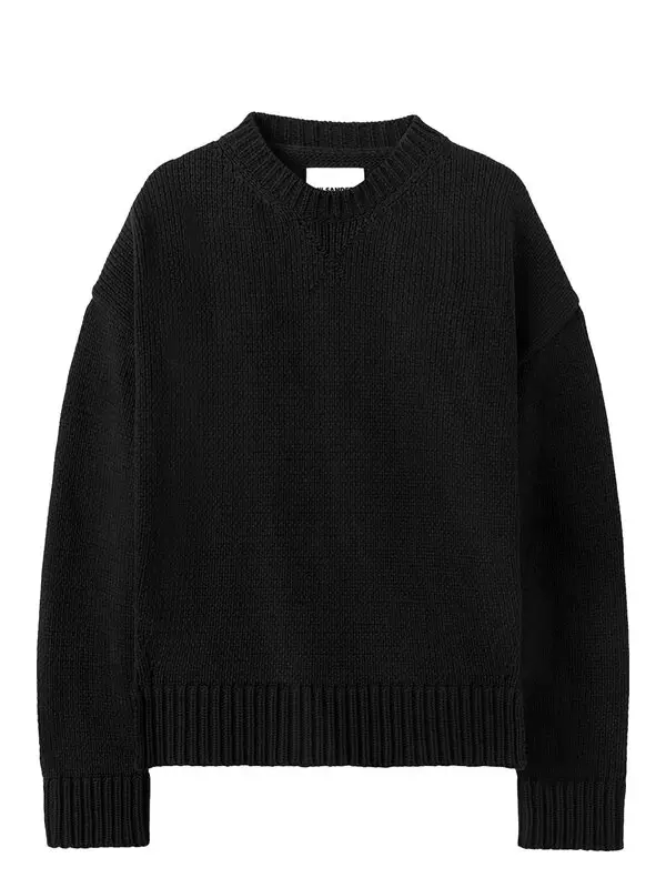 JIL SANDER Crew-neck Knitted Jumper - Black