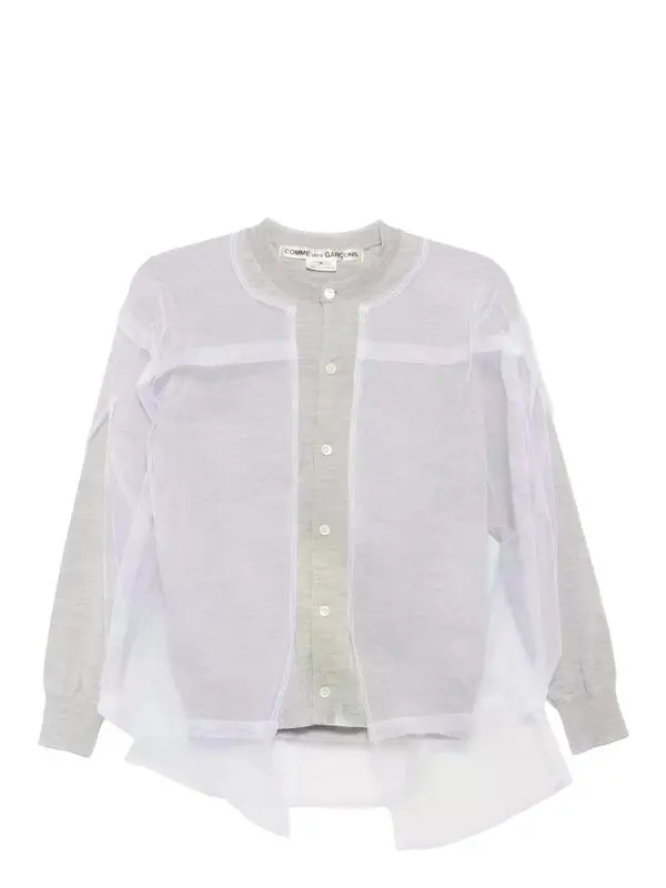 Comme Des Garçons Layered Wool Cardigan - Grey