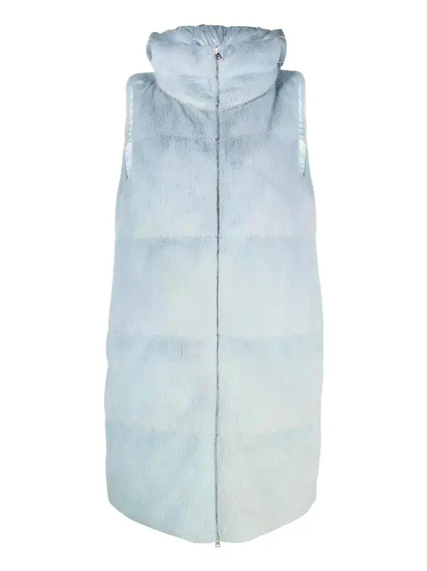 Herno Faux-fur Hooded Gilet - Blue
