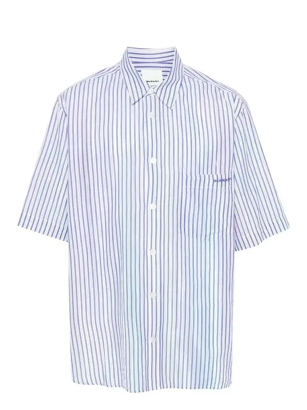 MARANT Labilio Striped Cotton Shirt - Blue