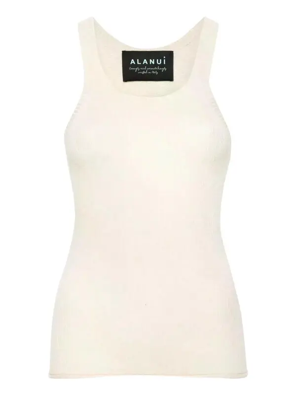 Alanui Racerback Ribbed Tank Top - Neutrals