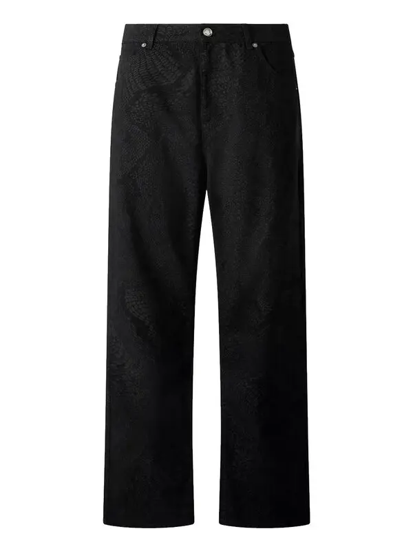 Roberto Cavalli Python-print Trousers - Black