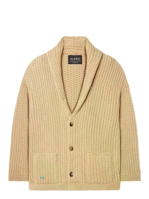 Alanui Button-front Cardigan With Patch Pockets And Shawl Lapels - Neutrals