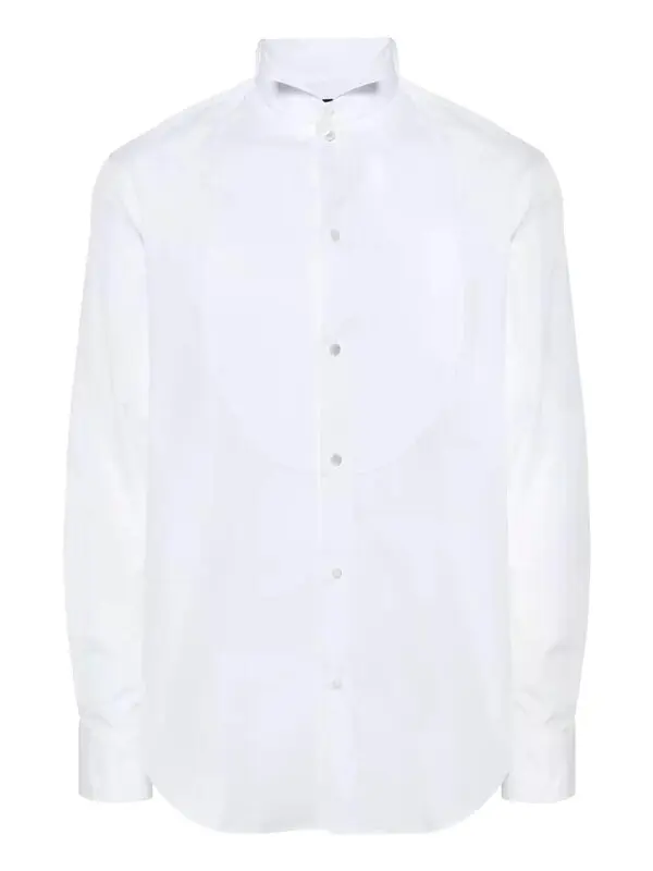 Emporio Armani Bib-panel Cotton Shirt - White