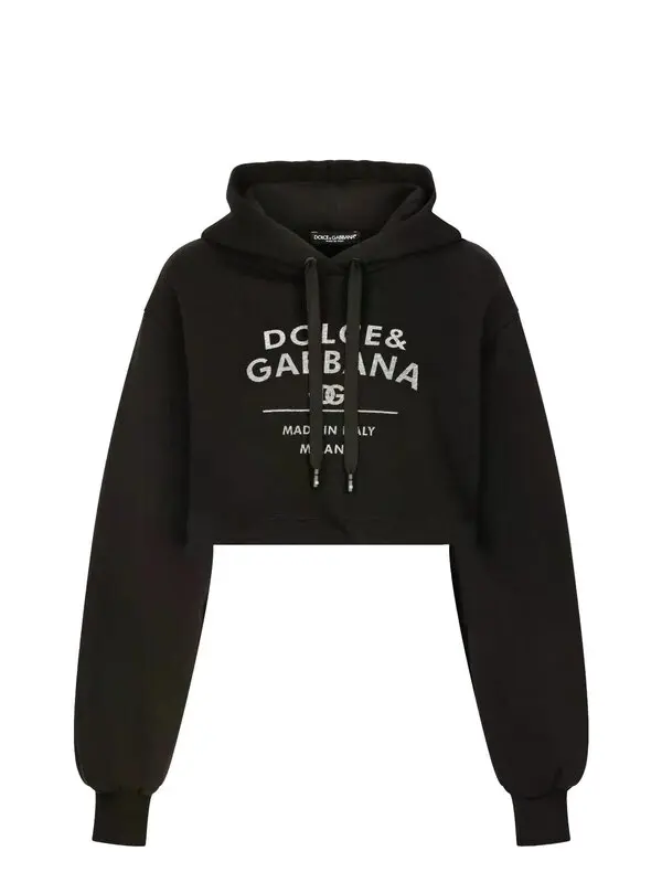 Dolce & Gabbana Logo-print Cotton-blend Hoodie - Black