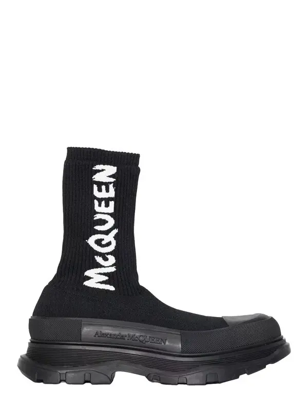 Alexander McQueen Tread Sock-style Boots - Black