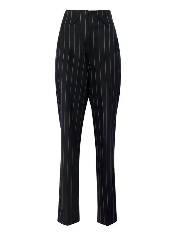 IRO PARIS Horacia Pinstriped Tapered-leg Trousers - Blue