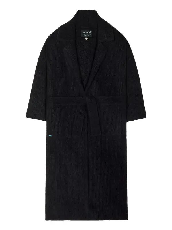 Alanui Knitted Robe Coat - Black