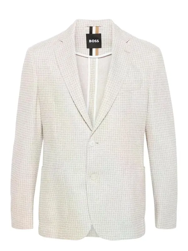 BOSS Houndstooth Single-breasted Blazer - Neutrals
