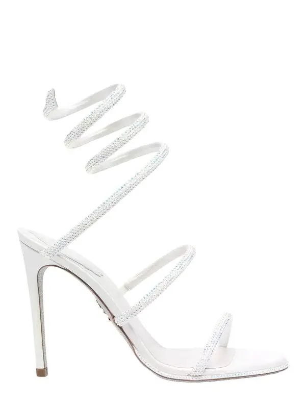 Rene Caovilla Crystal-embellished Leather Sandals - Neutrals