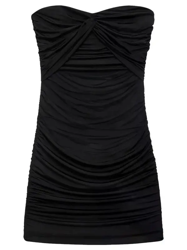 ANINE BING Ravine Ruched Mini Dress - Black