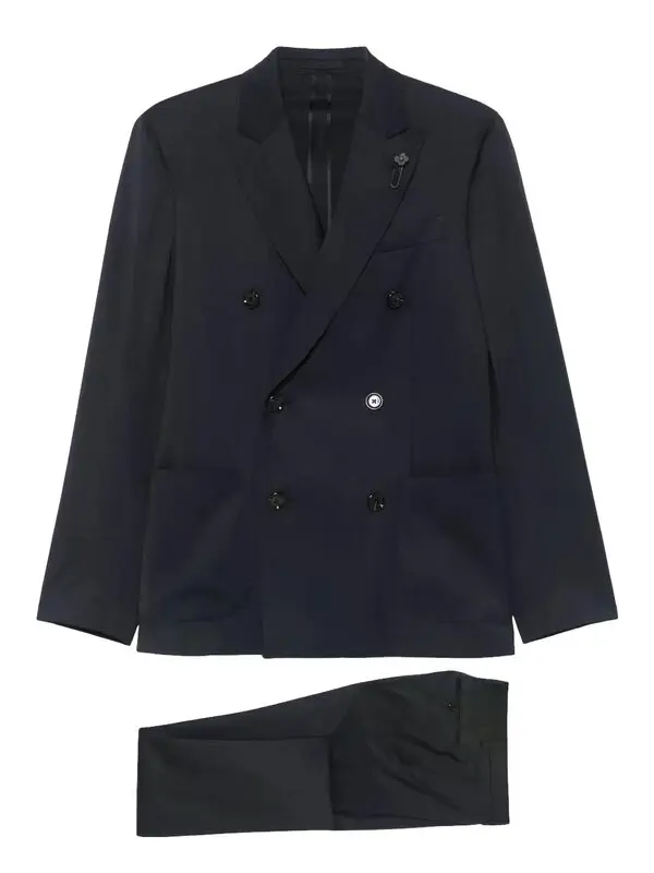 LARDINI Virgin Wool Suit - Blue