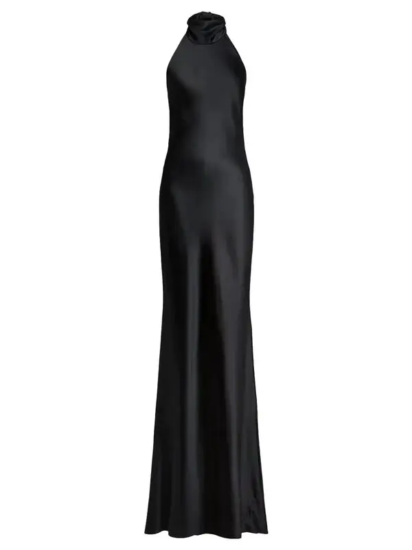 Ralph Lauren Satin-finish Sleeveless Gown - Black