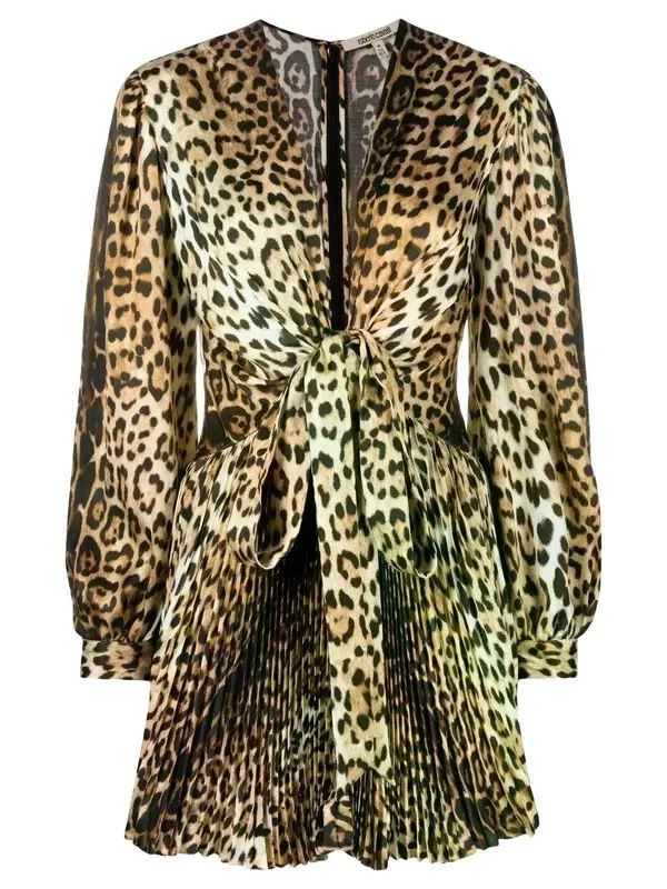 Roberto Cavalli Leopard-print Mini Dress - Orange