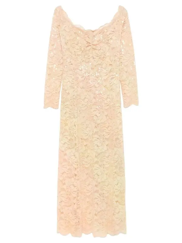 Rabanne Sequinned Lace Maxi Dress - Neutrals